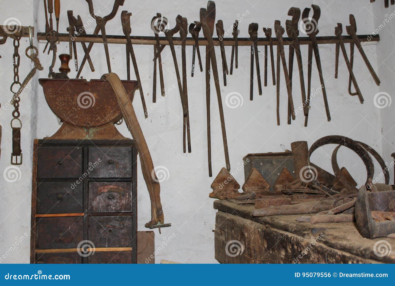 Blacksmith tools stock photo. Image of aloe, bellows - 95079556