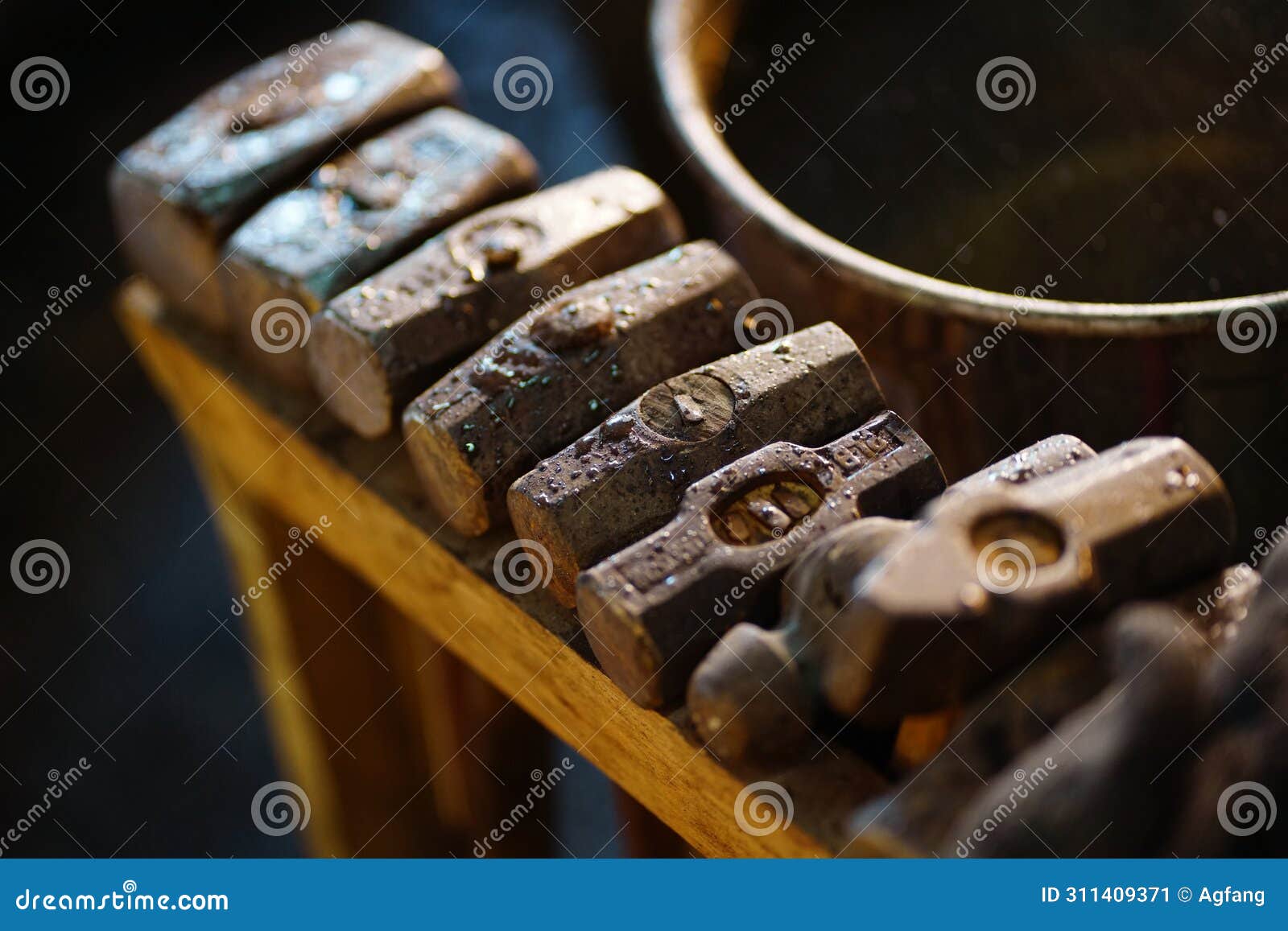 Blacksmith Tools, Forge Hammer Stock Image - Image of hammers, drink ...