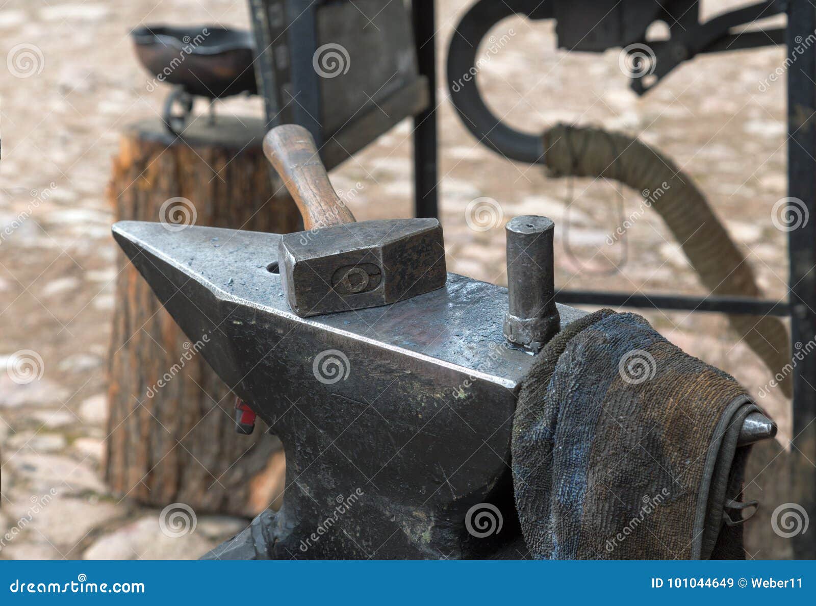 Old portable forge stock image. Image of hand, furnace - 101044649