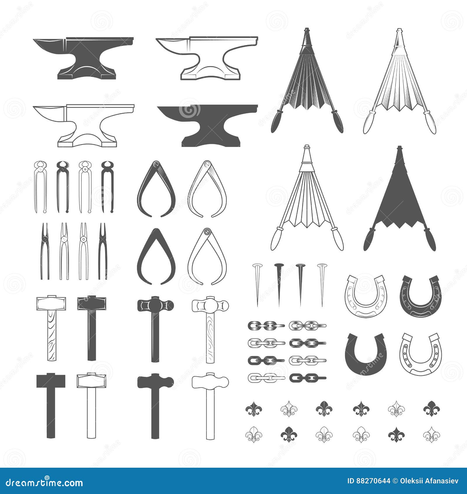 Blacksmith Tools And Equipment Vector Illustration | CartoonDealer.com ...