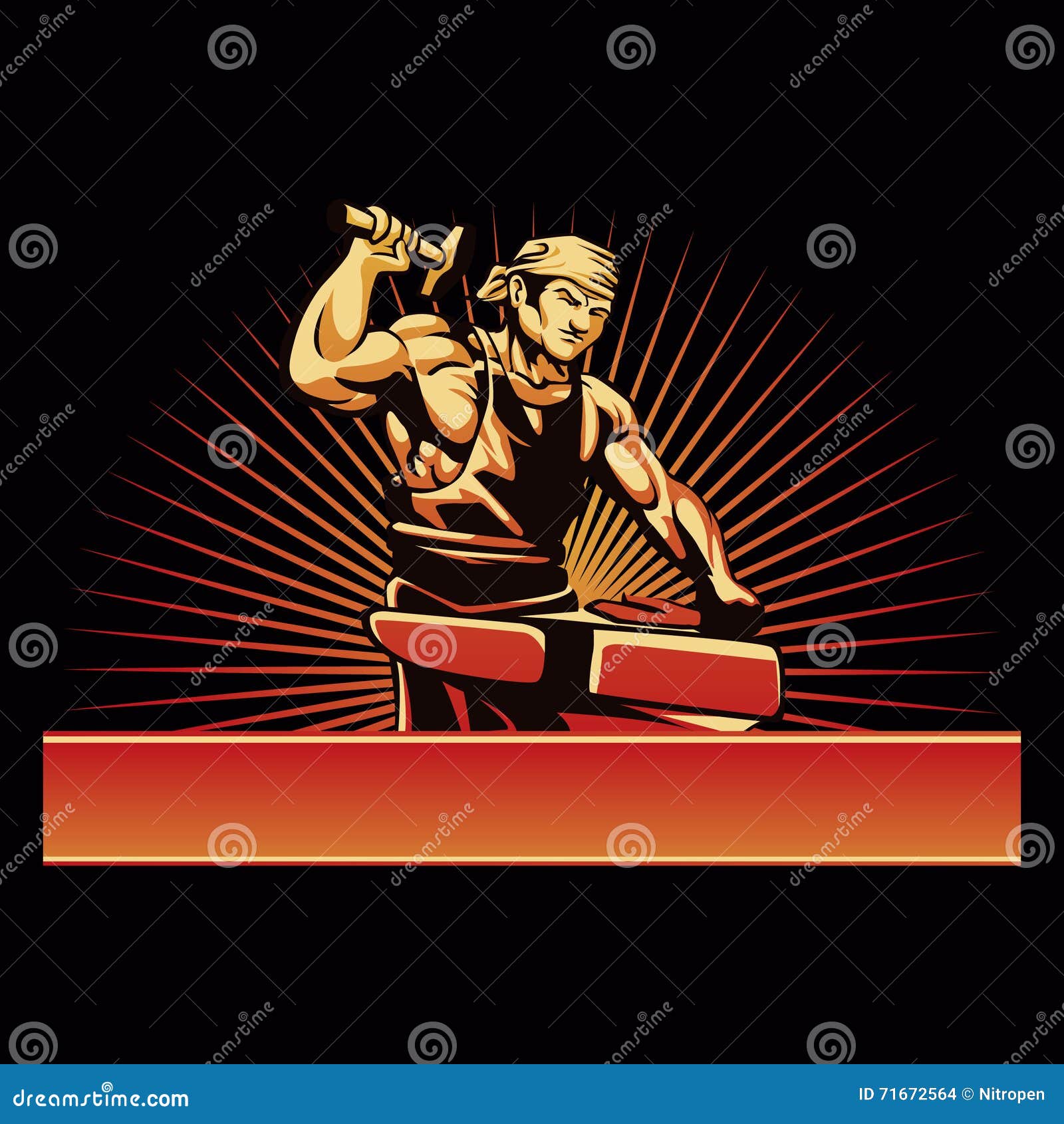 Blacksmith Vector Illustration.Illustration of a Blacksmith Worker ...