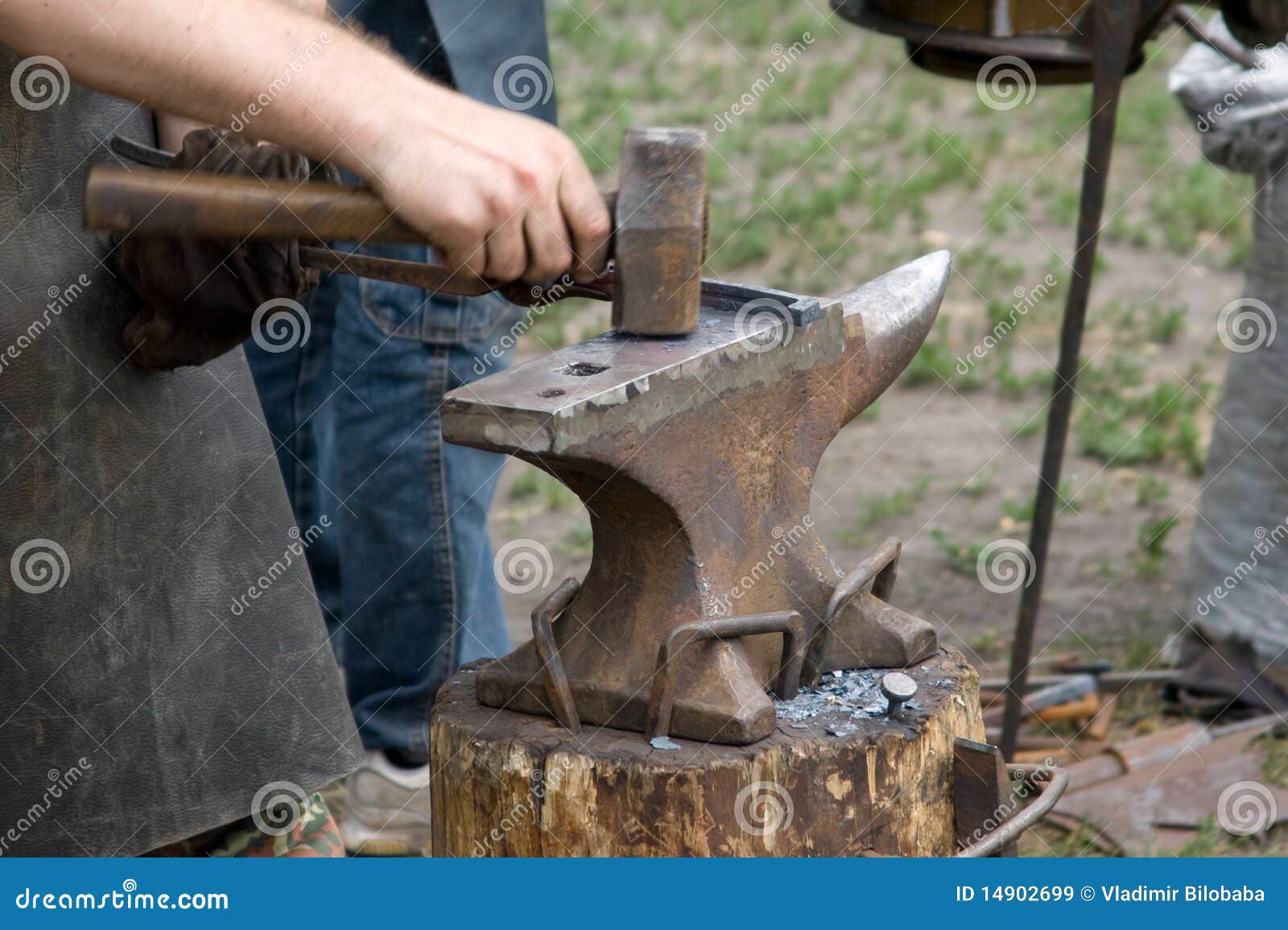 Blacksmith at work stock image. Image of iron, works - 14902699
