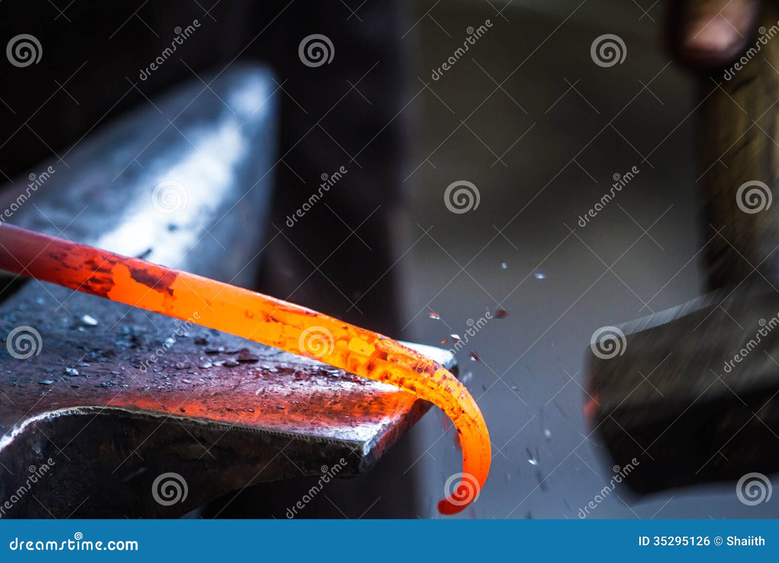 Blacksmith at Work in Anvil Stock Photo - Image of hammer, macro: 35295126