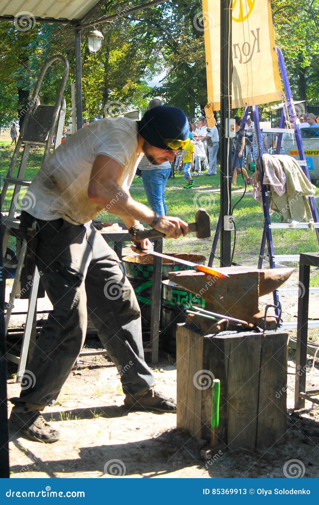 Blacksmith at Work on the Festival of Blacksmiths Editorial Stock Photo ...