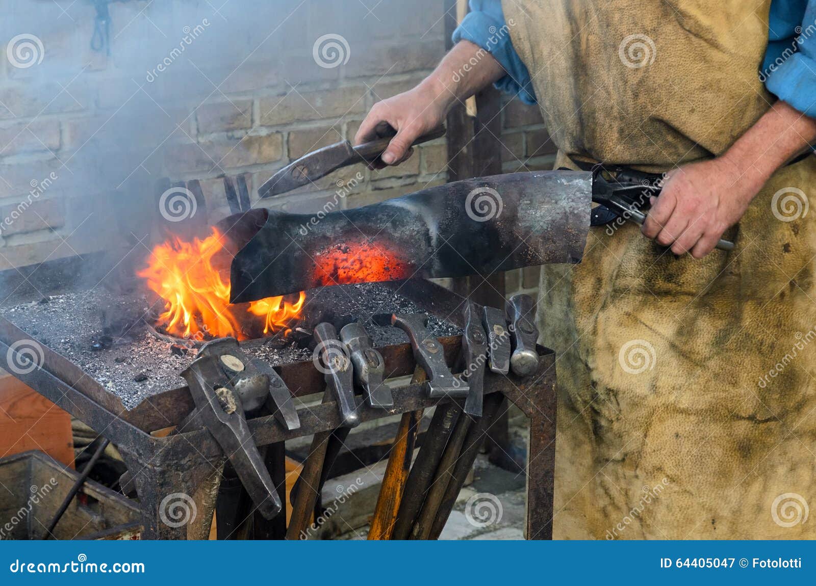 Blacksmith stock image. Image of forgeman, black, molten - 64405047