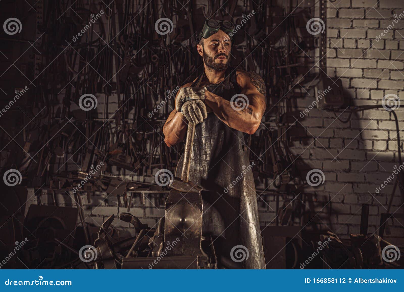 Blacksmith Work Using Hammer Stock Photo - Image of blacksmith, master ...