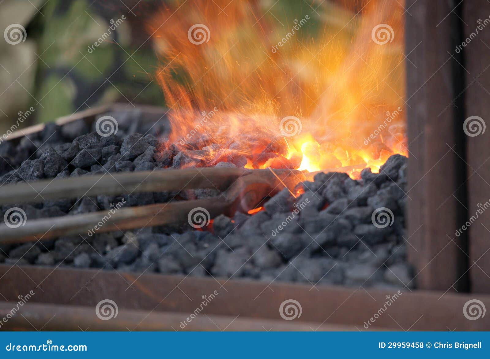 Blacksmith at work stock photo. Image of tool, oven, heating - 29959458