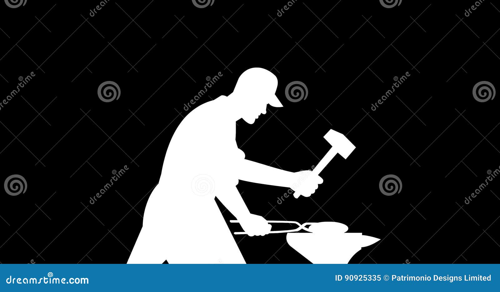 Blacksmith Worker Forging Iron 2D Animation Stock Video - Video of ...