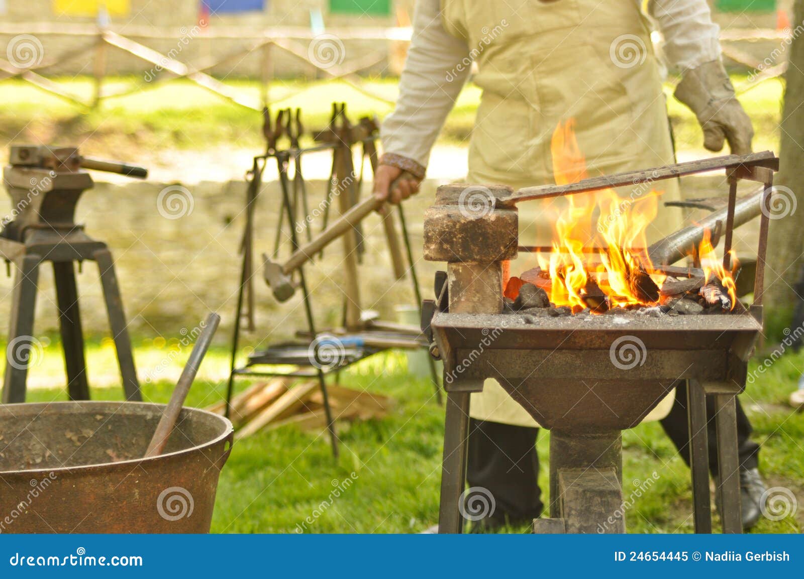 Blacksmith working stock image. Image of festival, revival - 24654445