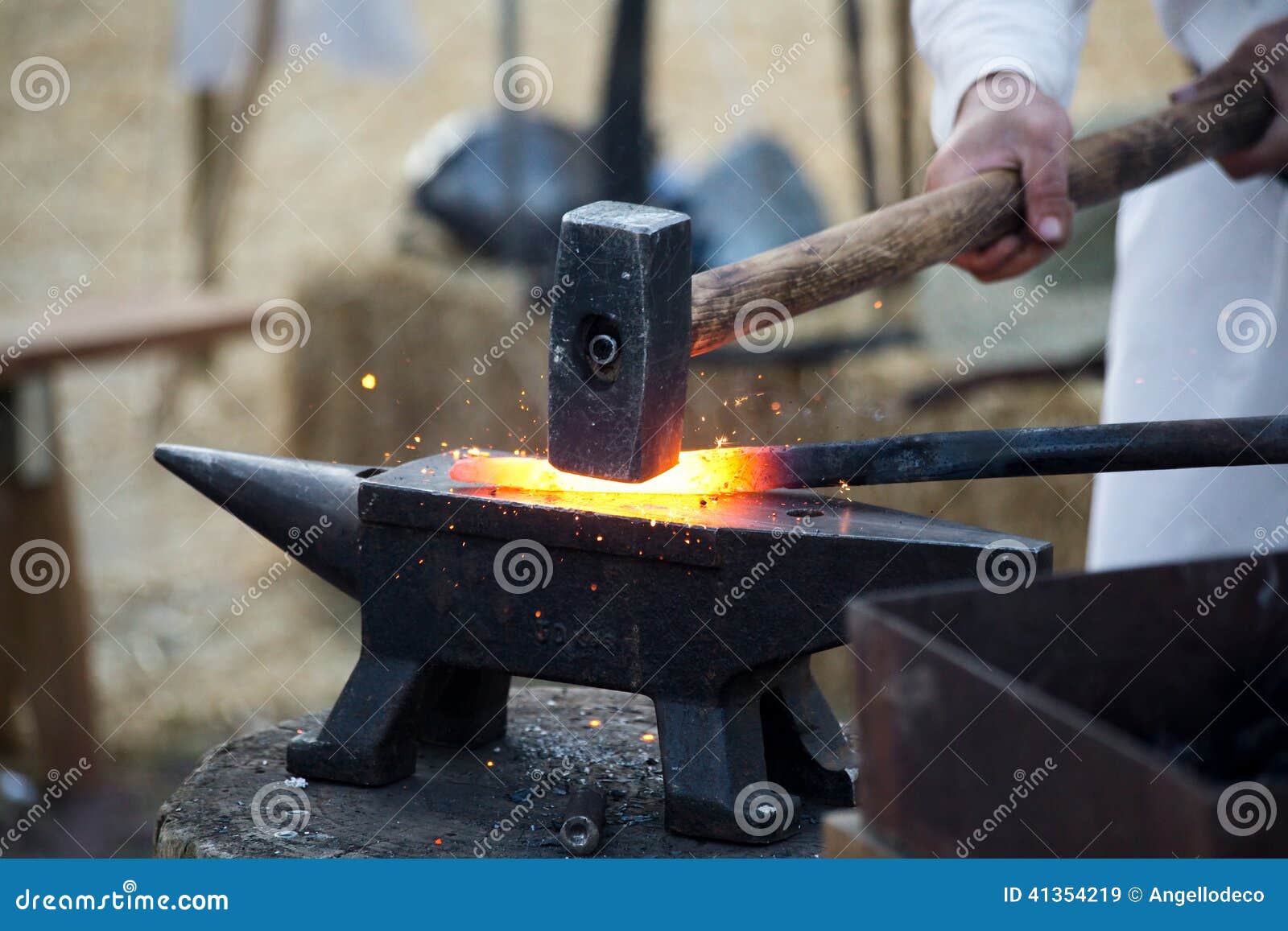 Blacksmith Working Hot Iron Stock Image - Image of history, army: 41354219