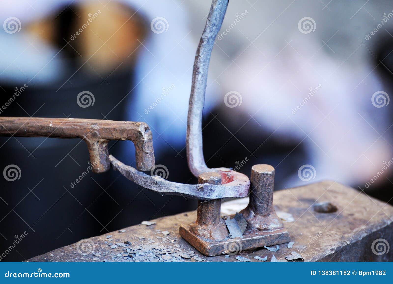 Blacksmith Working Metal with Hammer on the Anvil Stock Photo - Image ...