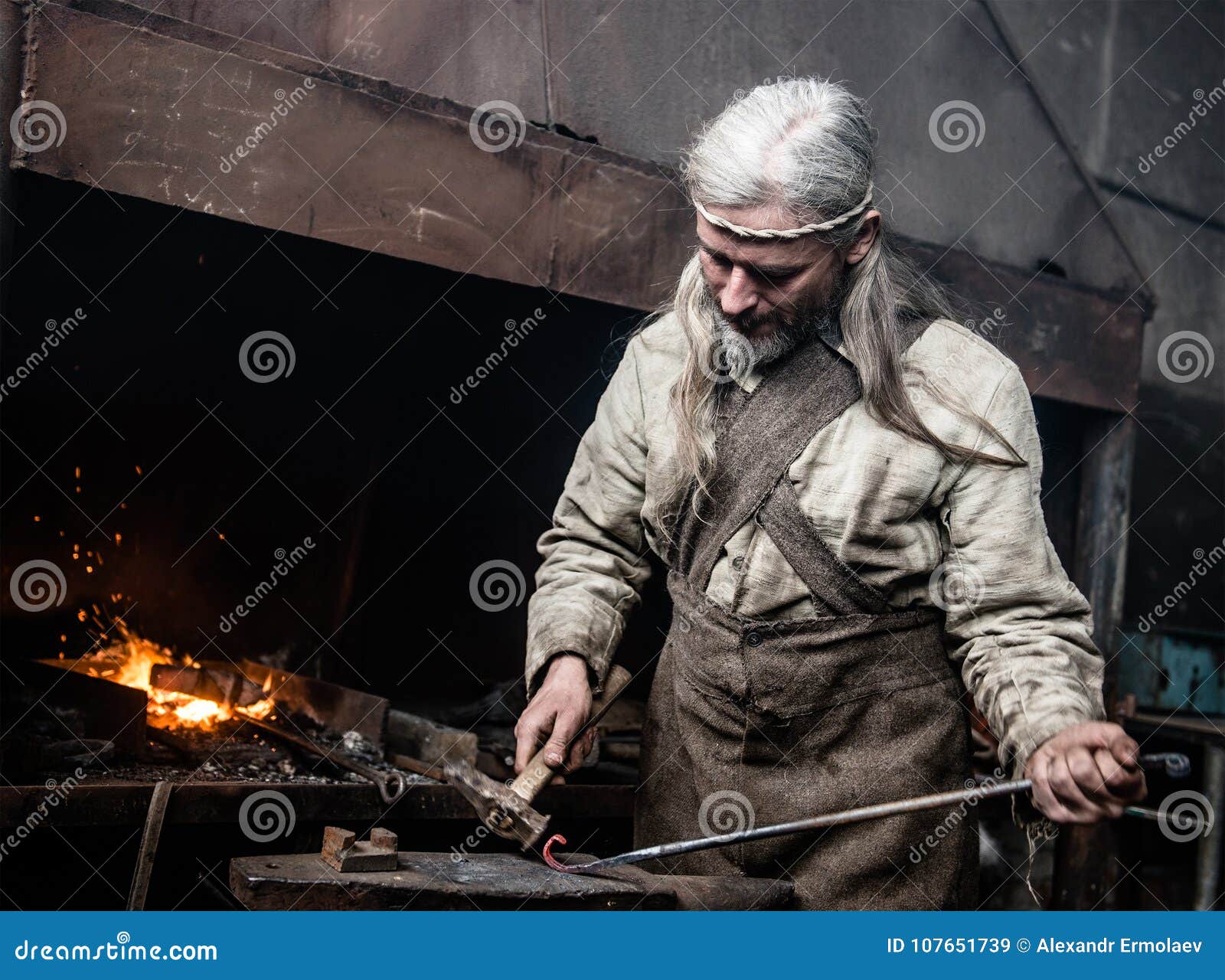 Blacksmith Working in the Smithy Stock Image - Image of farriery ...
