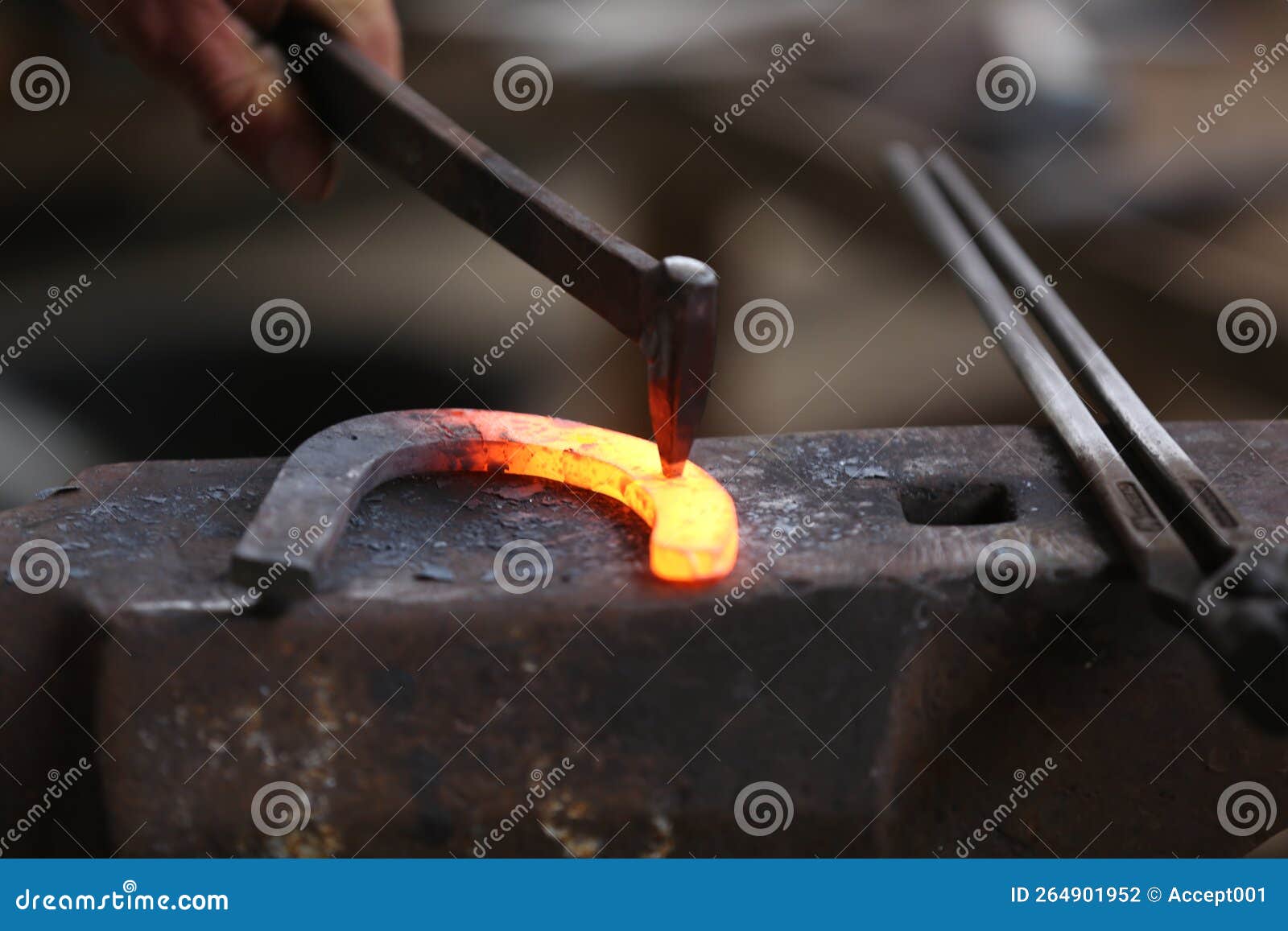 Blacksmith Working At Smithy Workshop Stock Photography | CartoonDealer.com #264901952