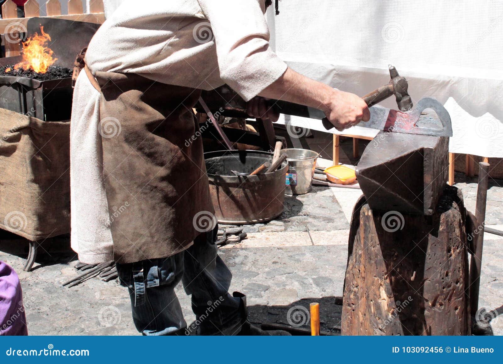 Blacksmith working stock photo. Image of spain, mountains - 103092456