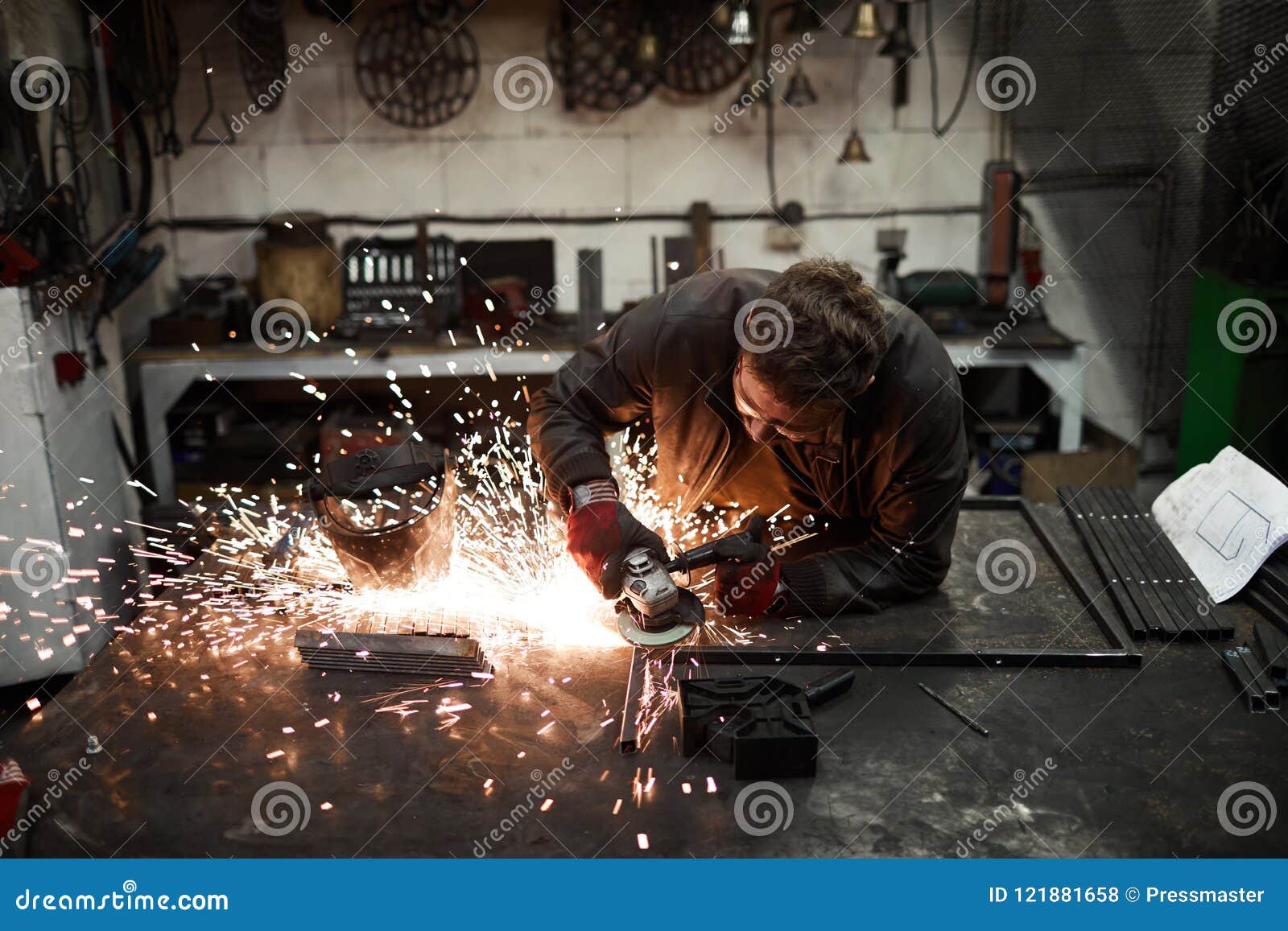 Blacksmith working stock photo. Image of skill, artisan - 121881658