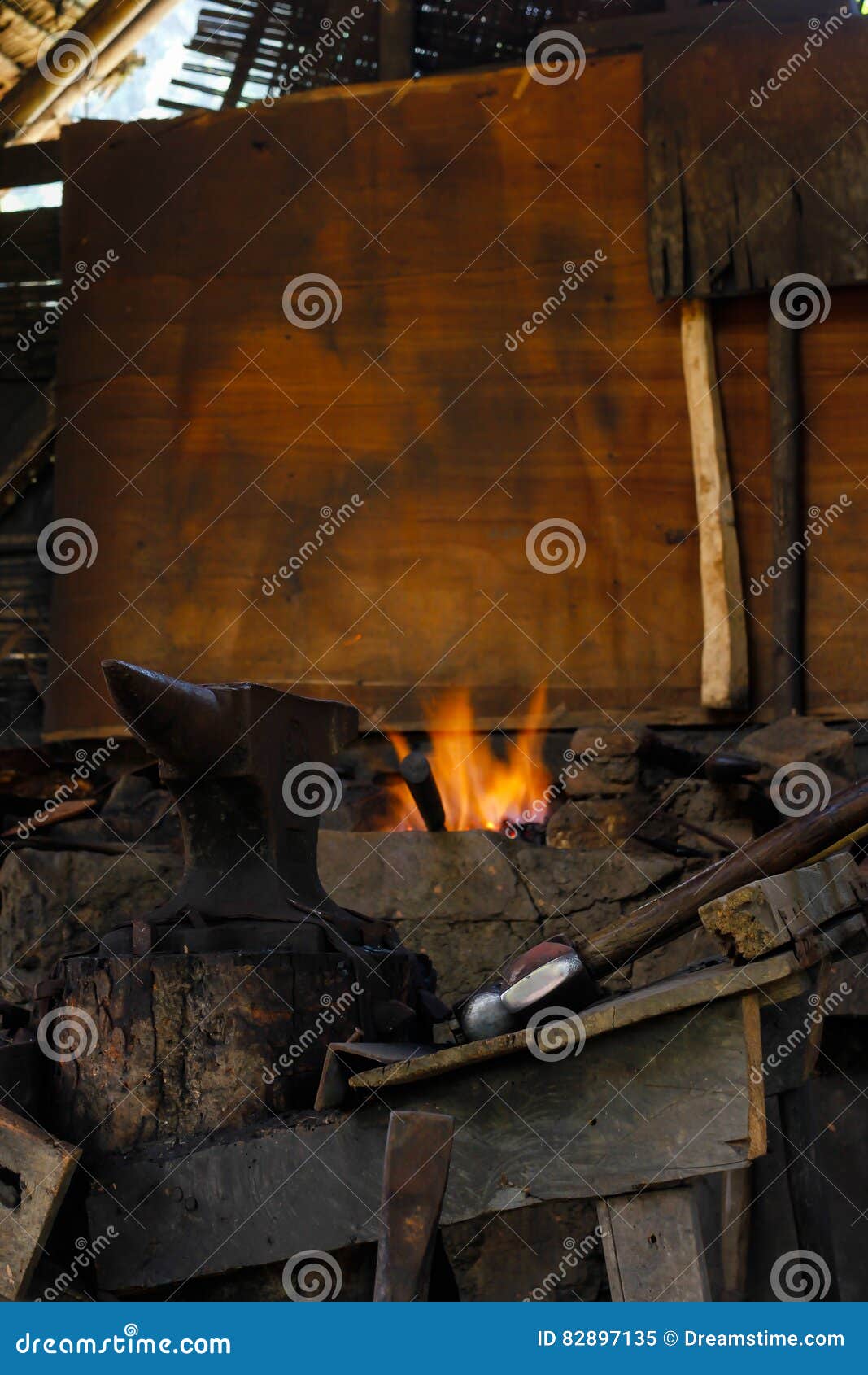 Blacksmith workplace stock image. Image of fire, industries - 82897135