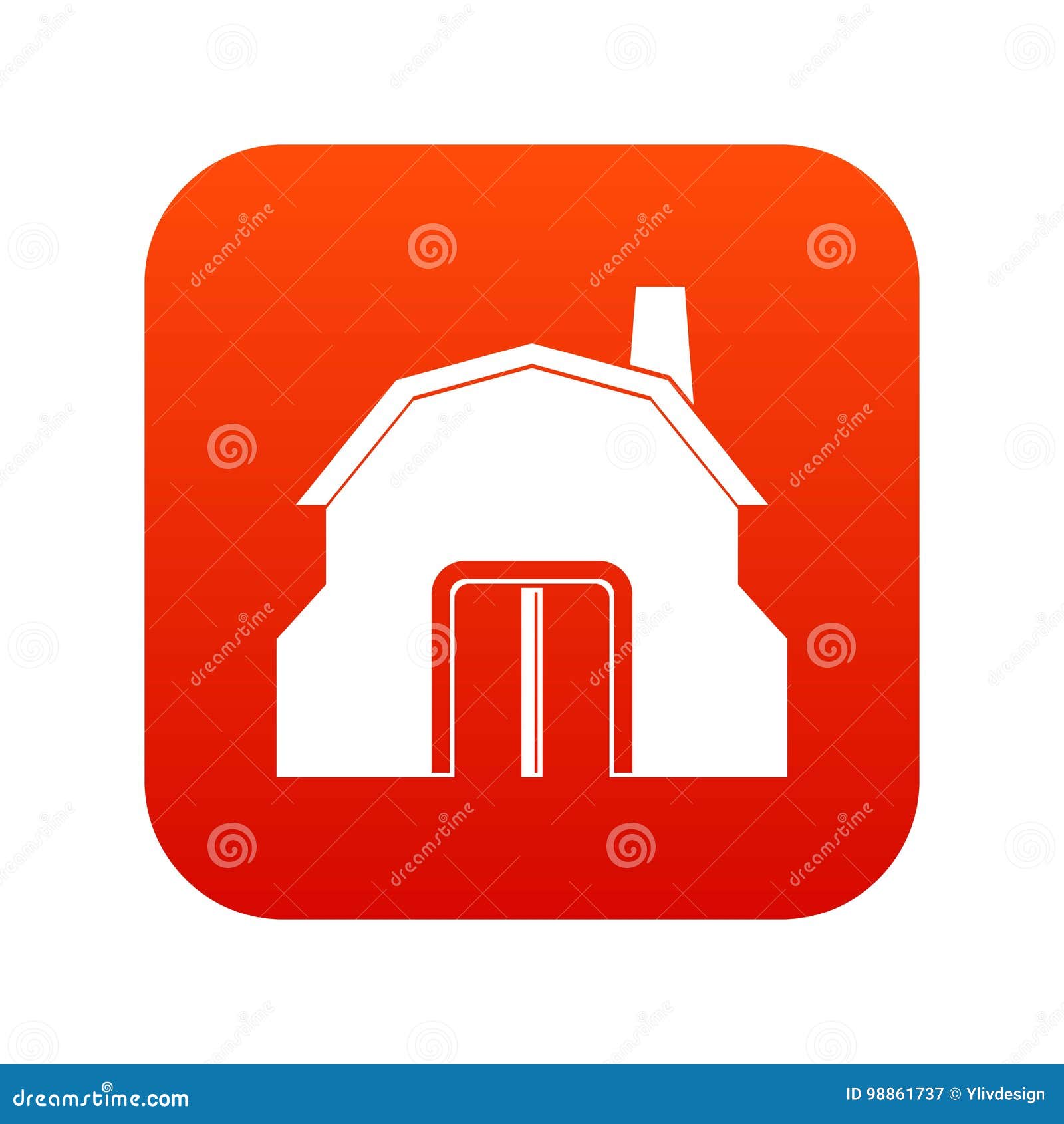 Blacksmith Workshop Building Icon Digital Red Stock Vector ...
