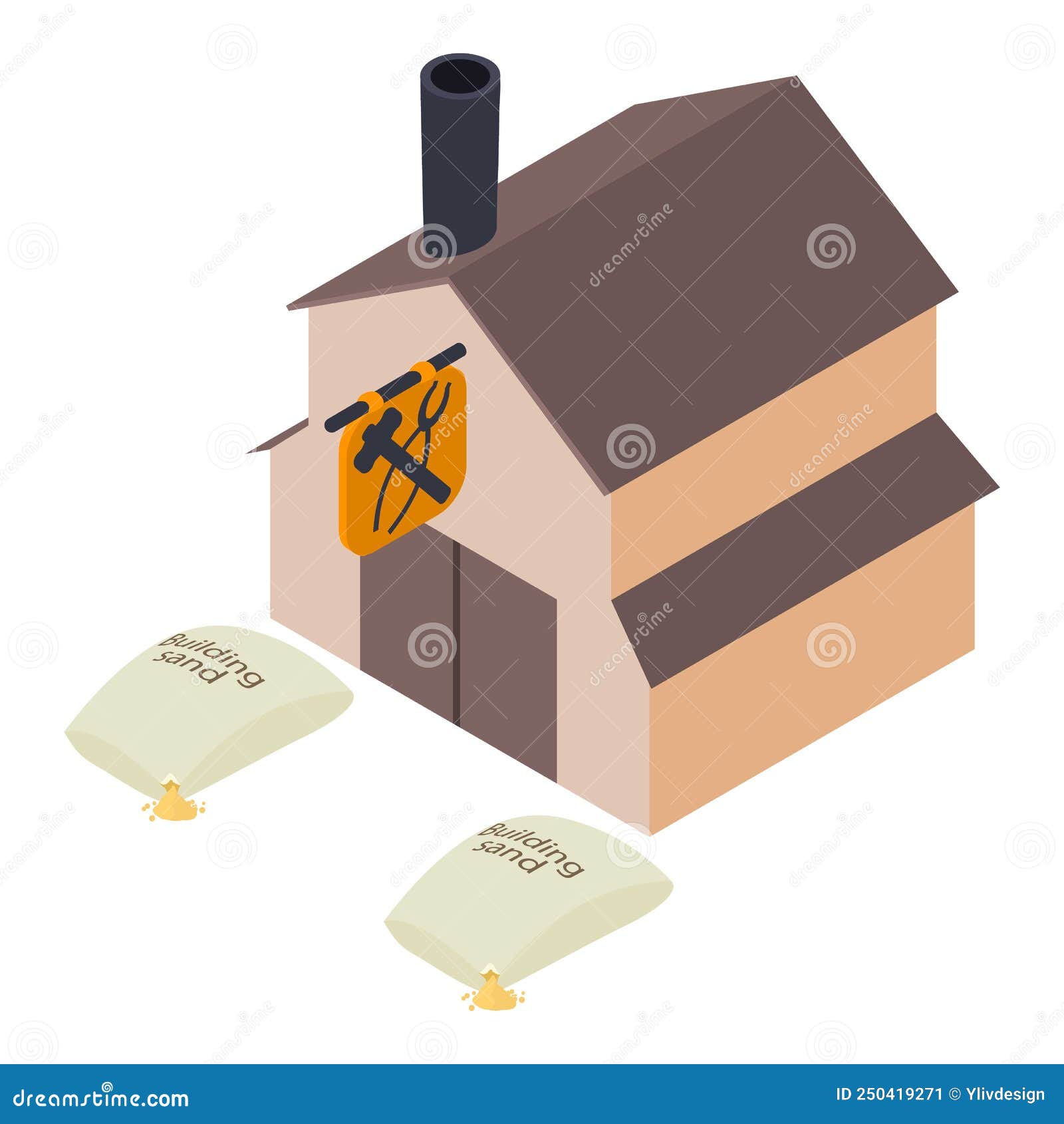 Blacksmith Workshop Icon Isometric Vector. Workshop Building Bag ...