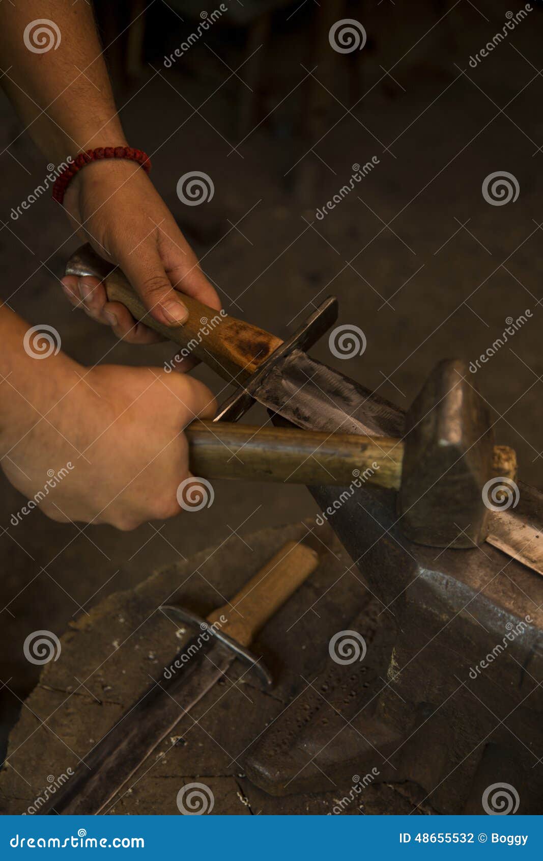 Blacksmith workshop stock photo. Image of work, steel - 48655532