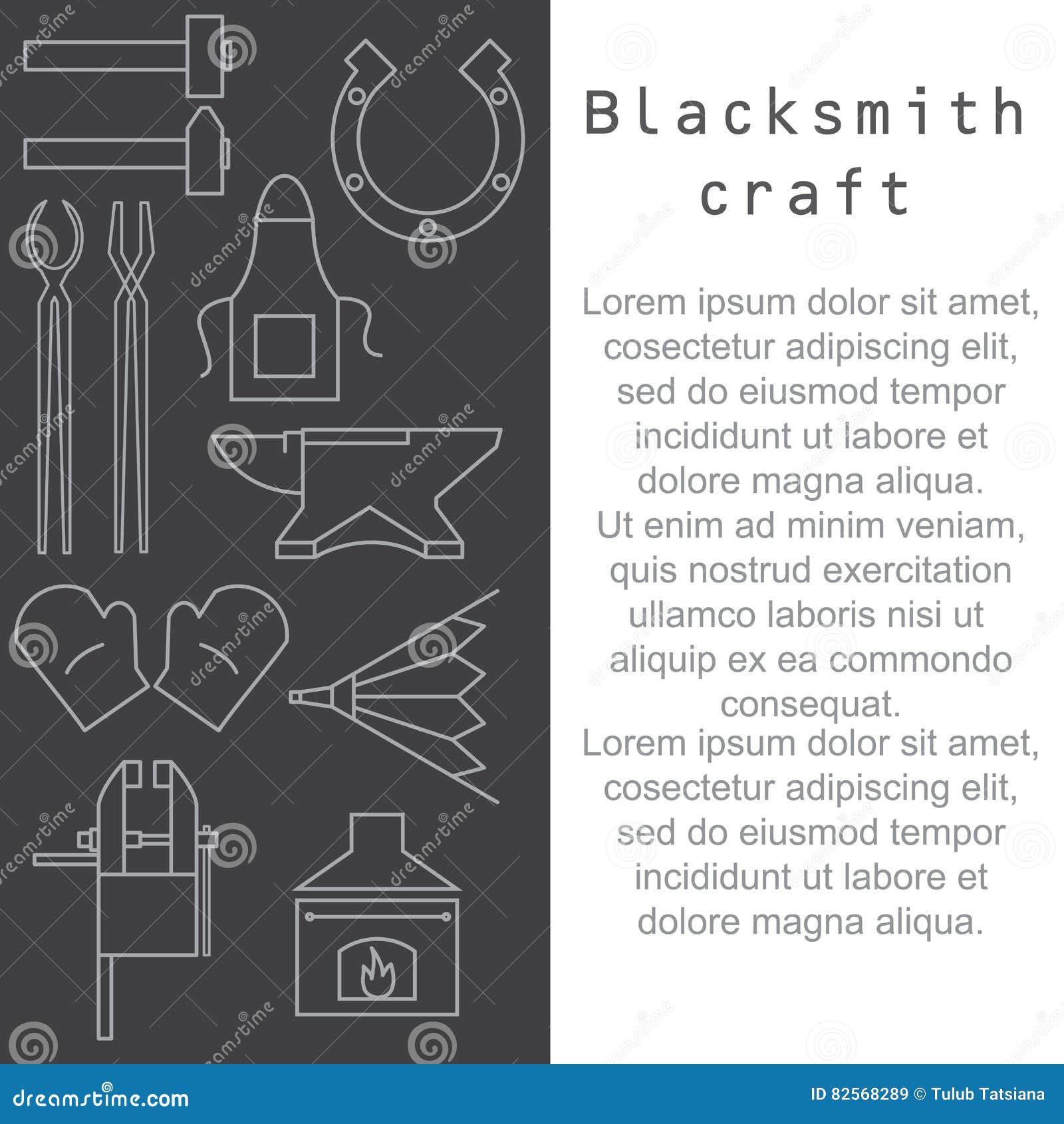 Blacksmithing Craft. Article Template with Place for Your Text Stock ...