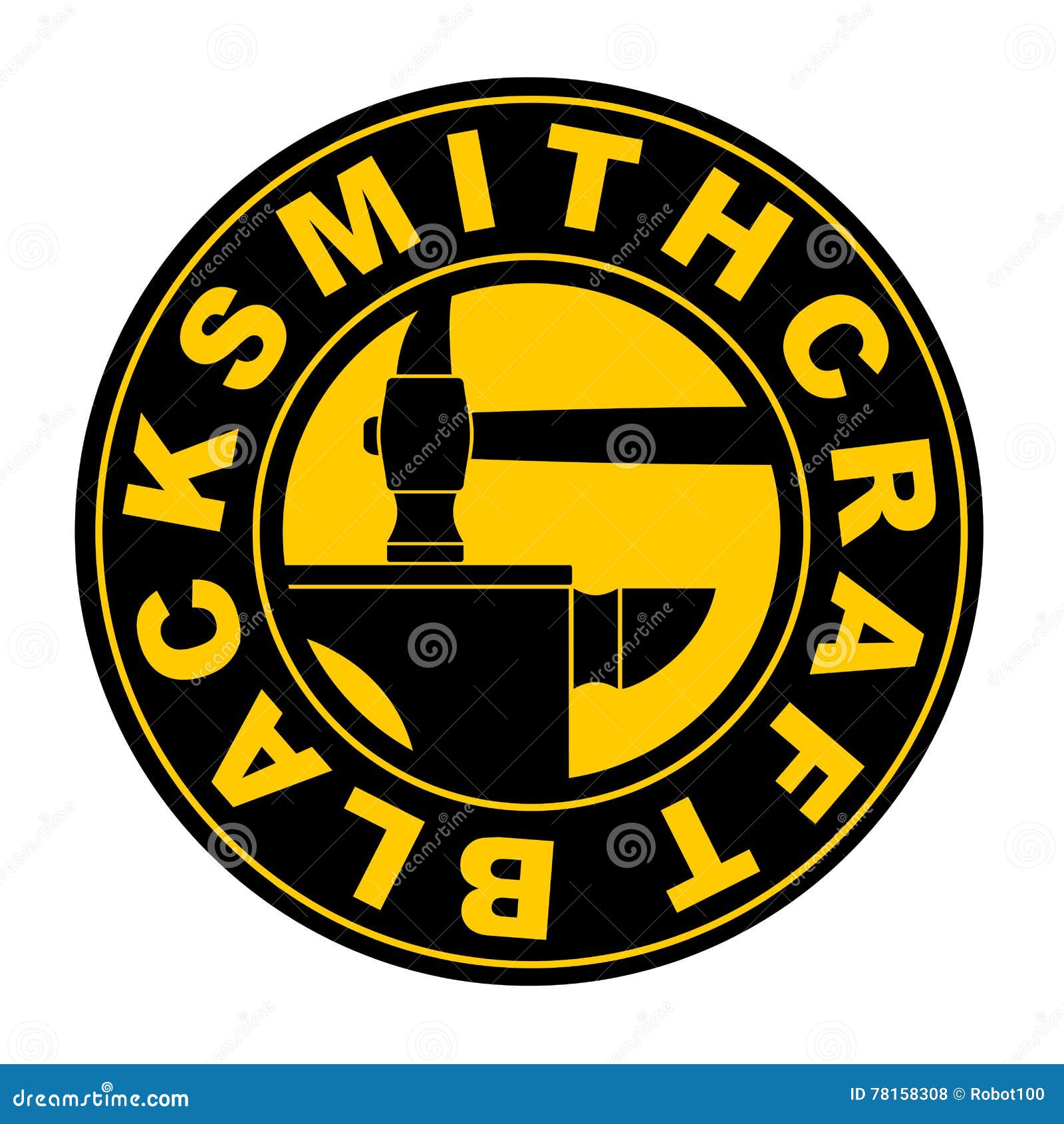 Blacksmithing Emblem. Logo for Smithy. Wrought Iron Stock Vector ...