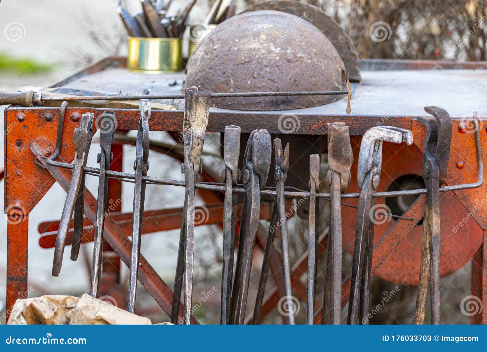 Blacksmithing from Medieval Times. Stock Image - Image of form, anvil ...