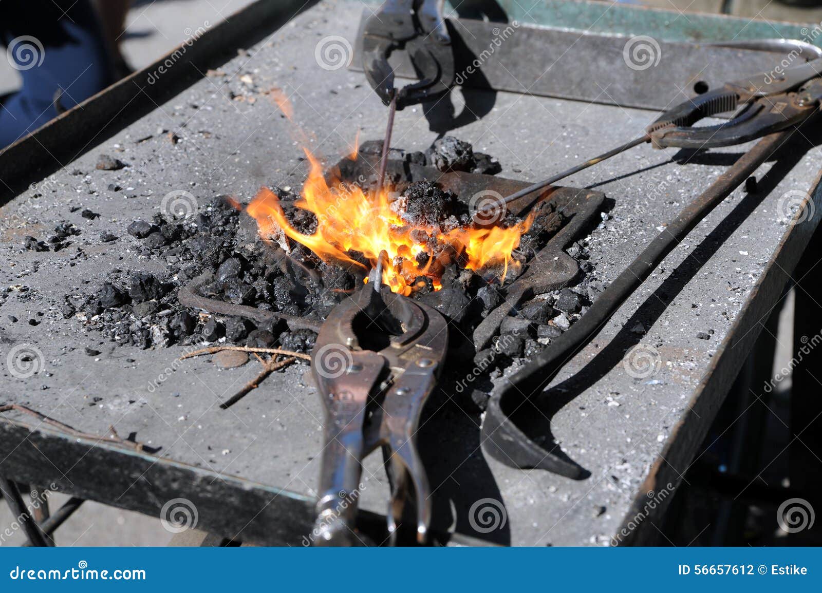 Blacksmiths fire stock photo. Image of metallic, craftsmanship - 56657612