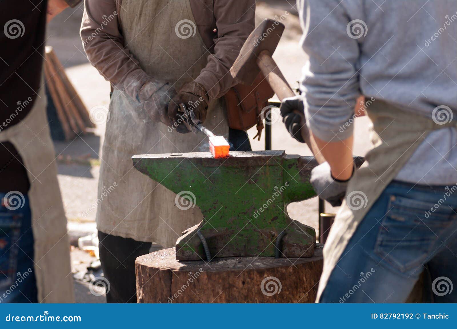 Men forge on the anvil stock photo. Image of handwork - 82792192