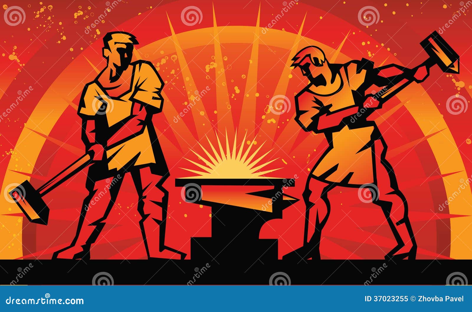 Blacksmiths forge metal stock vector. Illustration of smoke - 37023255