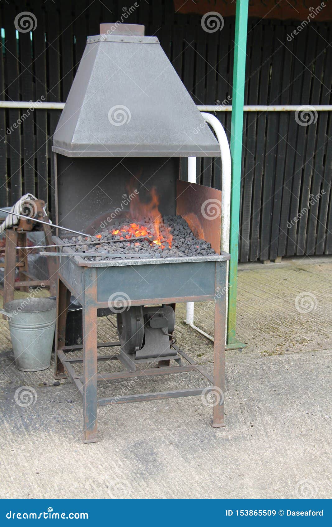 Blacksmiths Working Hearth. Stock Image - Image of heat, glow: 153865509