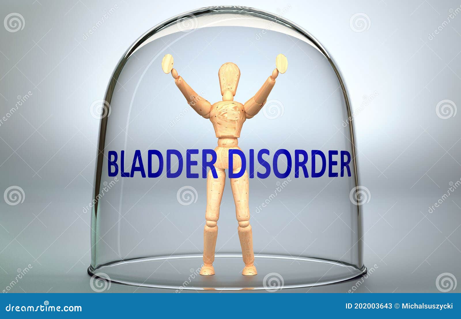 Bladder Disorder And Painful Human Condition, Pictured As A Wooden ...