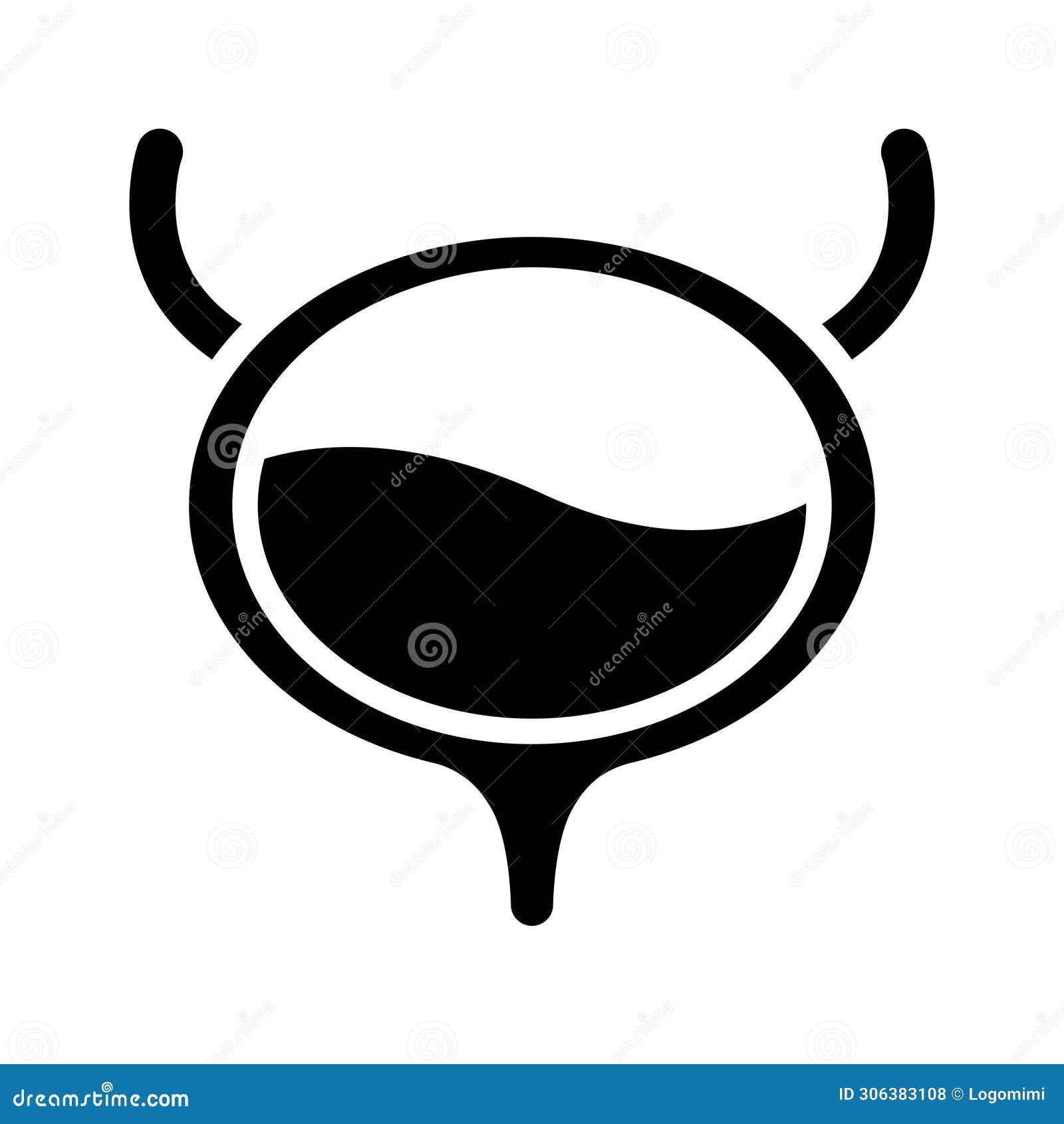 Bladder Icon Vector Illustration Design, Human Internal Organ, Black on ...