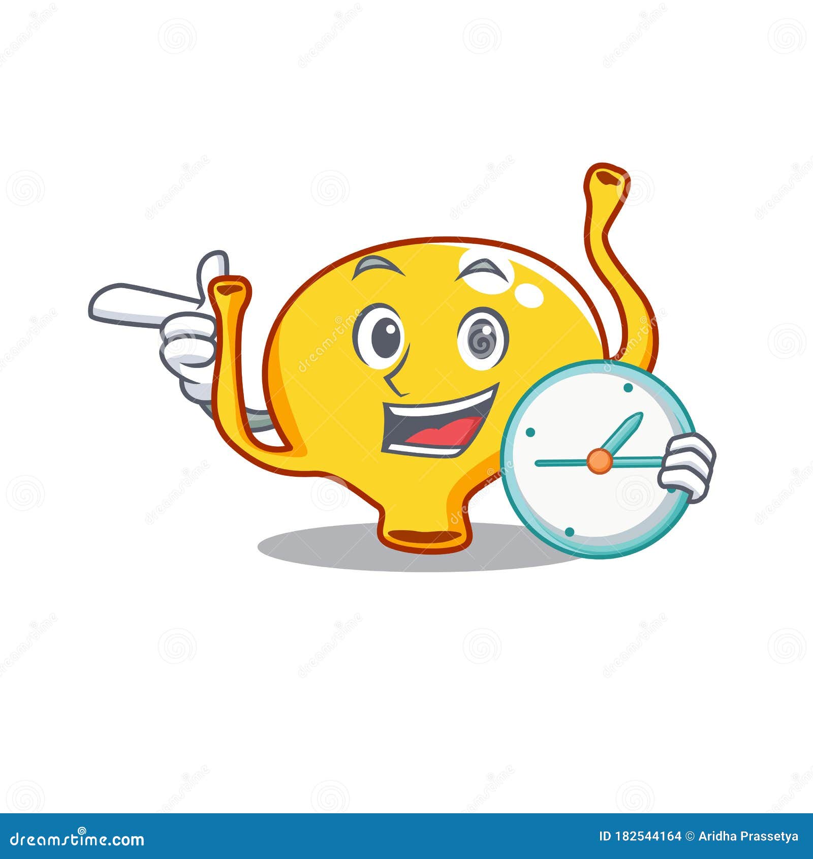 Bladder Mascot Design Concept Smiling with Clock Stock Vector ...