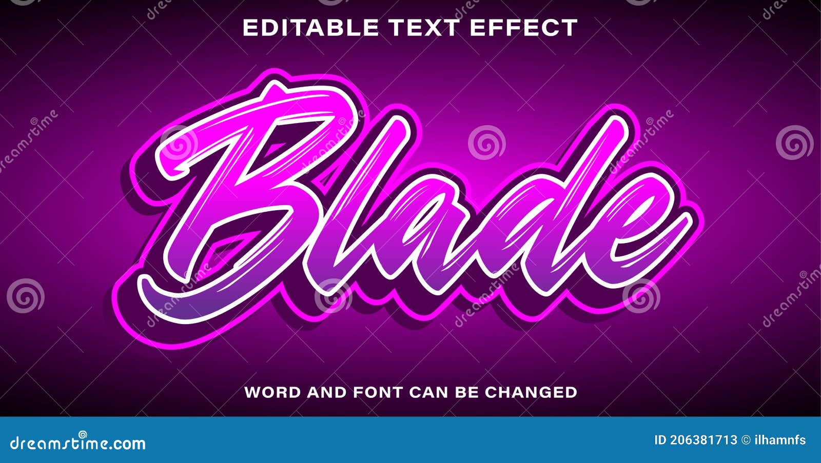 Blade editable text effect stock vector. Illustration of headline ...