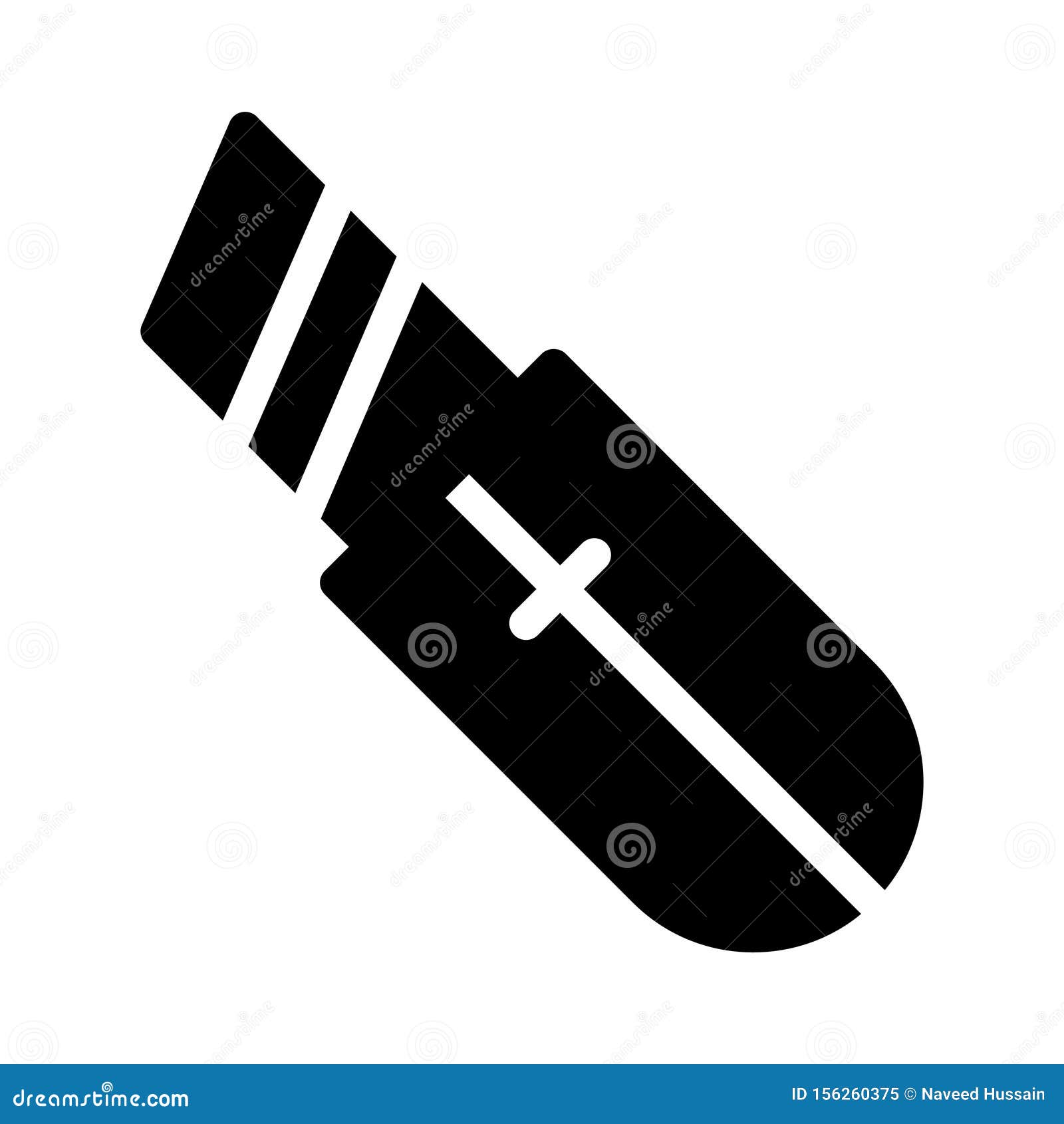 Blade Glyph Flat Vector Icon Stock Vector - Illustration of black ...