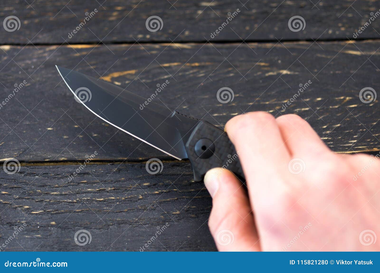 Blade of a Knife. Sharper Knife. Knife in Hand Stock Photo - Image of ...
