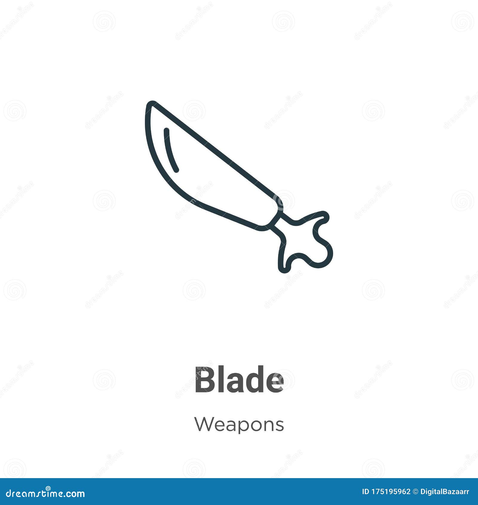 Blade Outline Vector Icon. Thin Line Black Blade Icon, Flat Vector ...