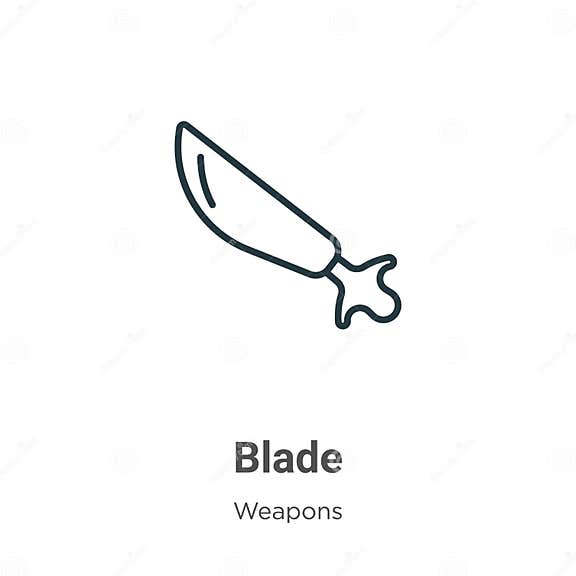 Blade Outline Vector Icon. Thin Line Black Blade Icon, Flat Vector ...