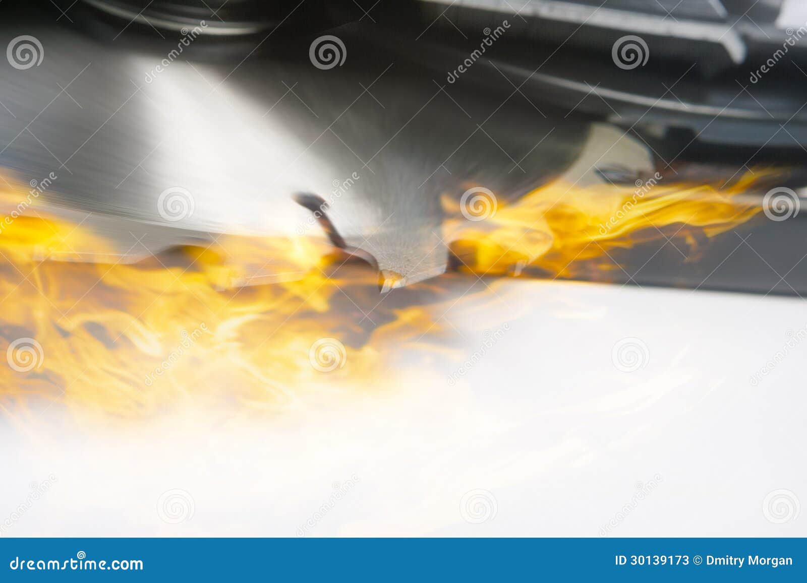 Blade of a Saw in Fire. Composite Image. Closeup Stock Image - Image of ...
