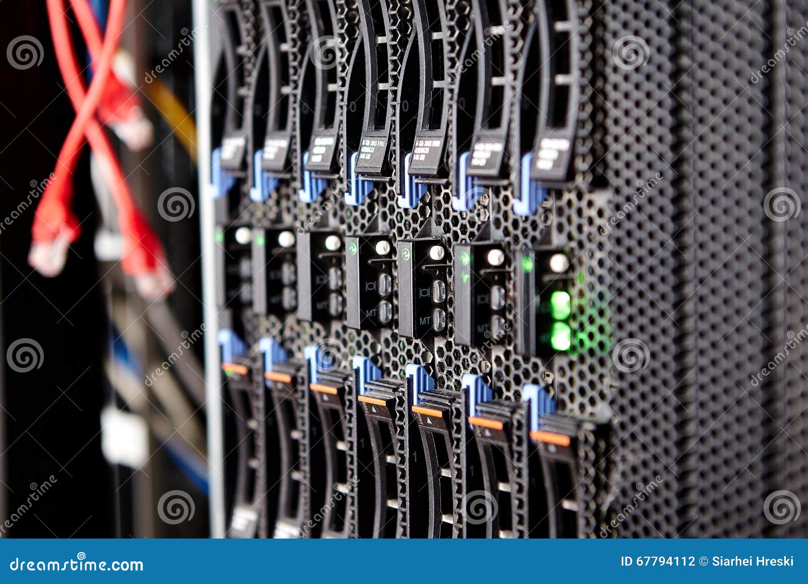 Blade Server Closeup Server Chassis Stock Photo - Image of farm ...