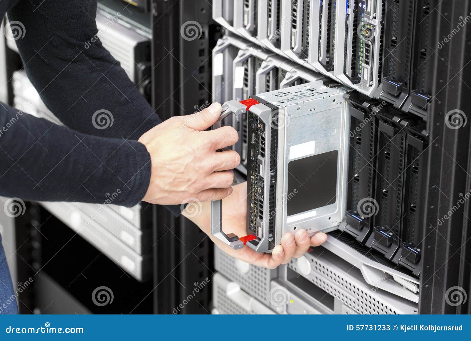 Blade Server Installation in Large Datacenter Stock Image - Image of ...