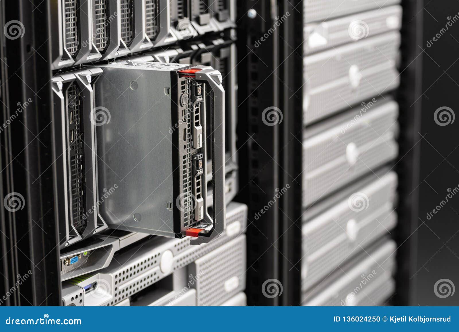 Blade Server in SAN at Datacenter Stock Photo - Image of connection ...