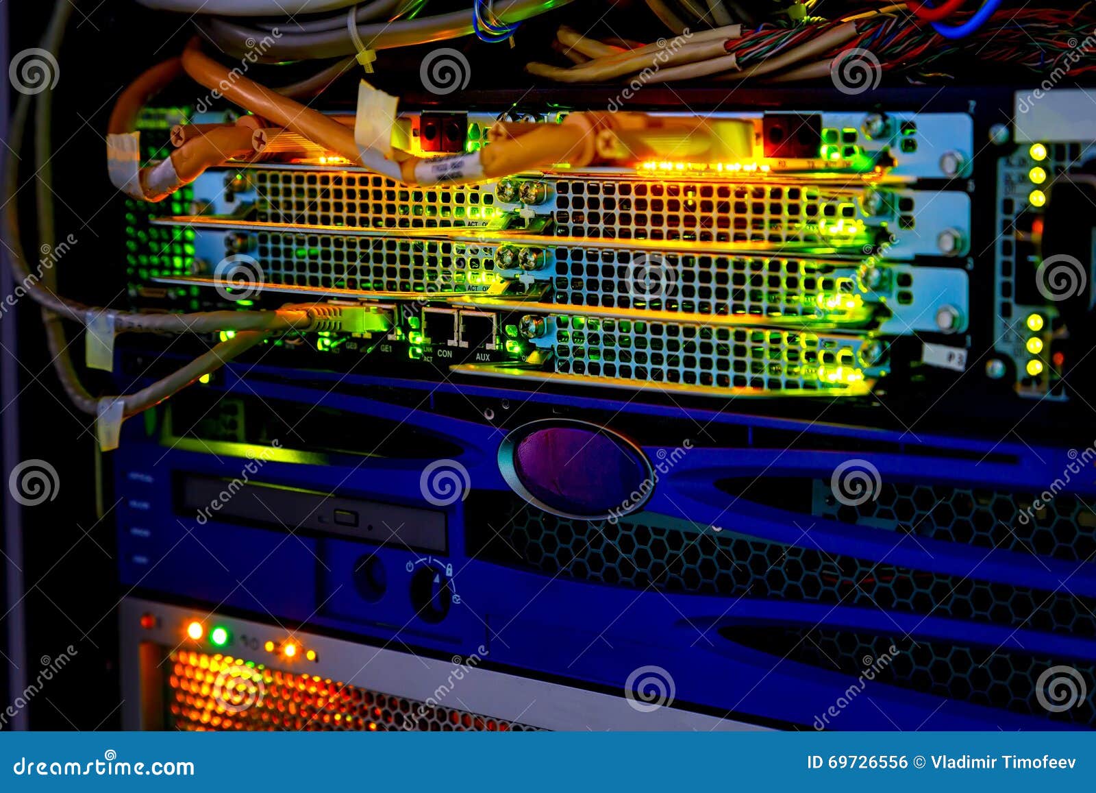 Blade Server Server Equipment Rack Data Center Closeup Stock Photo ...