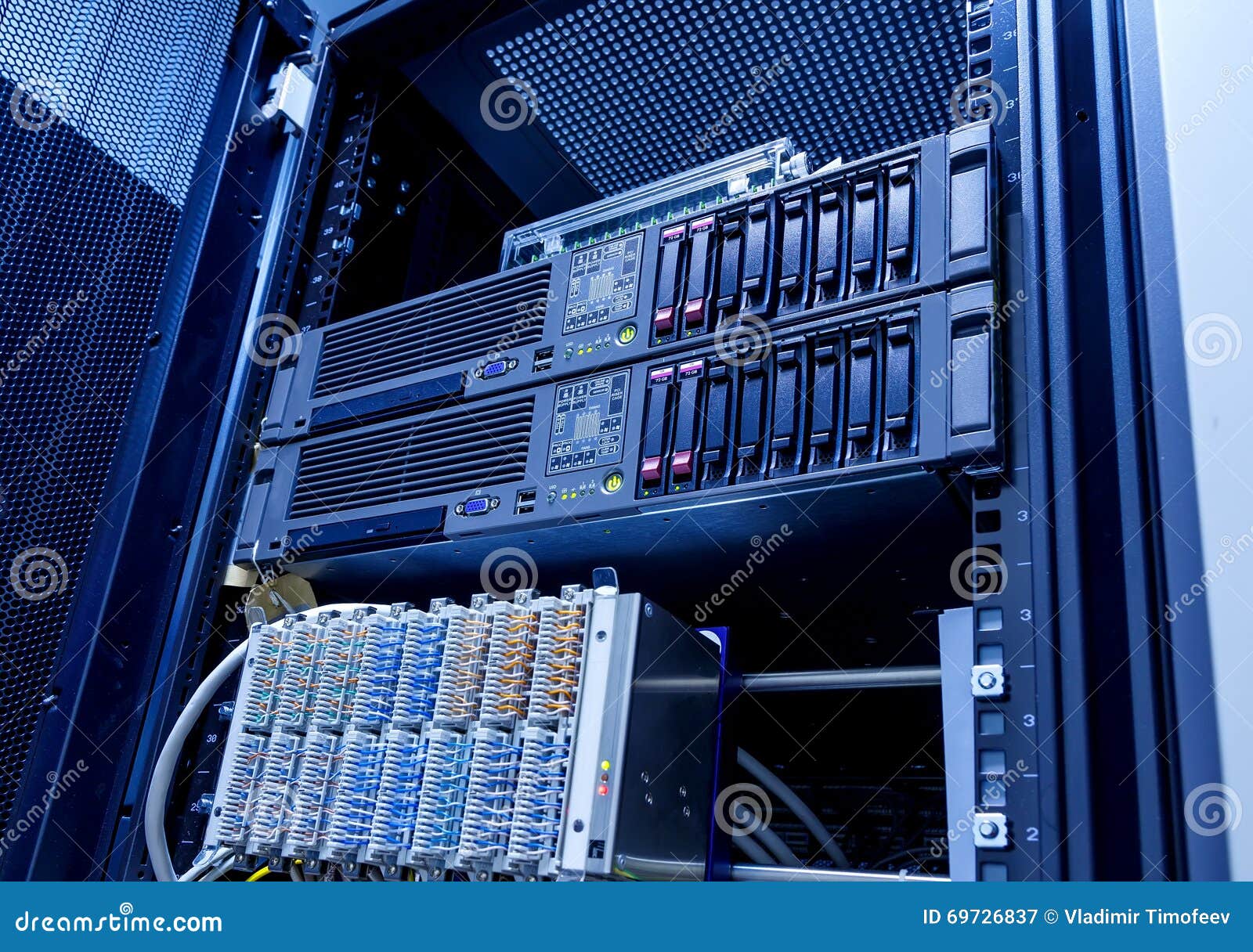 Blade Server Server Equipment Rack Data Center Closeup Stock Image ...