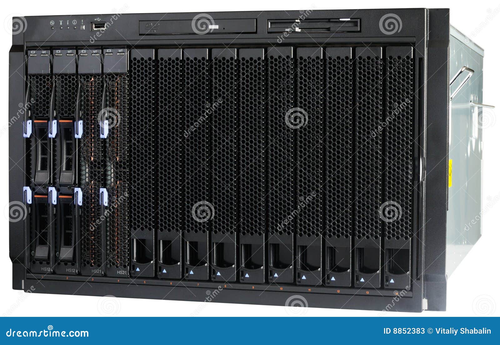 Blade Server Close-up In Series Of Mainframes In Modern Data Center ...