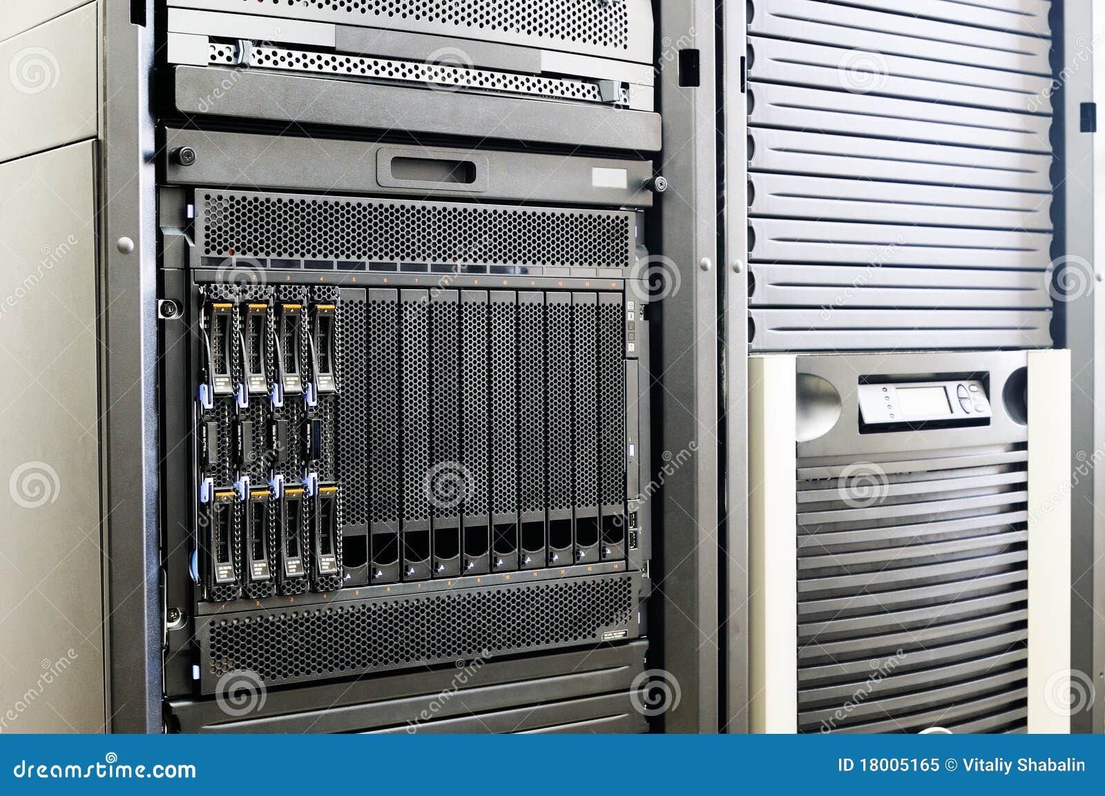 Blade servers in rack stock image. Image of hard, storage - 18005165