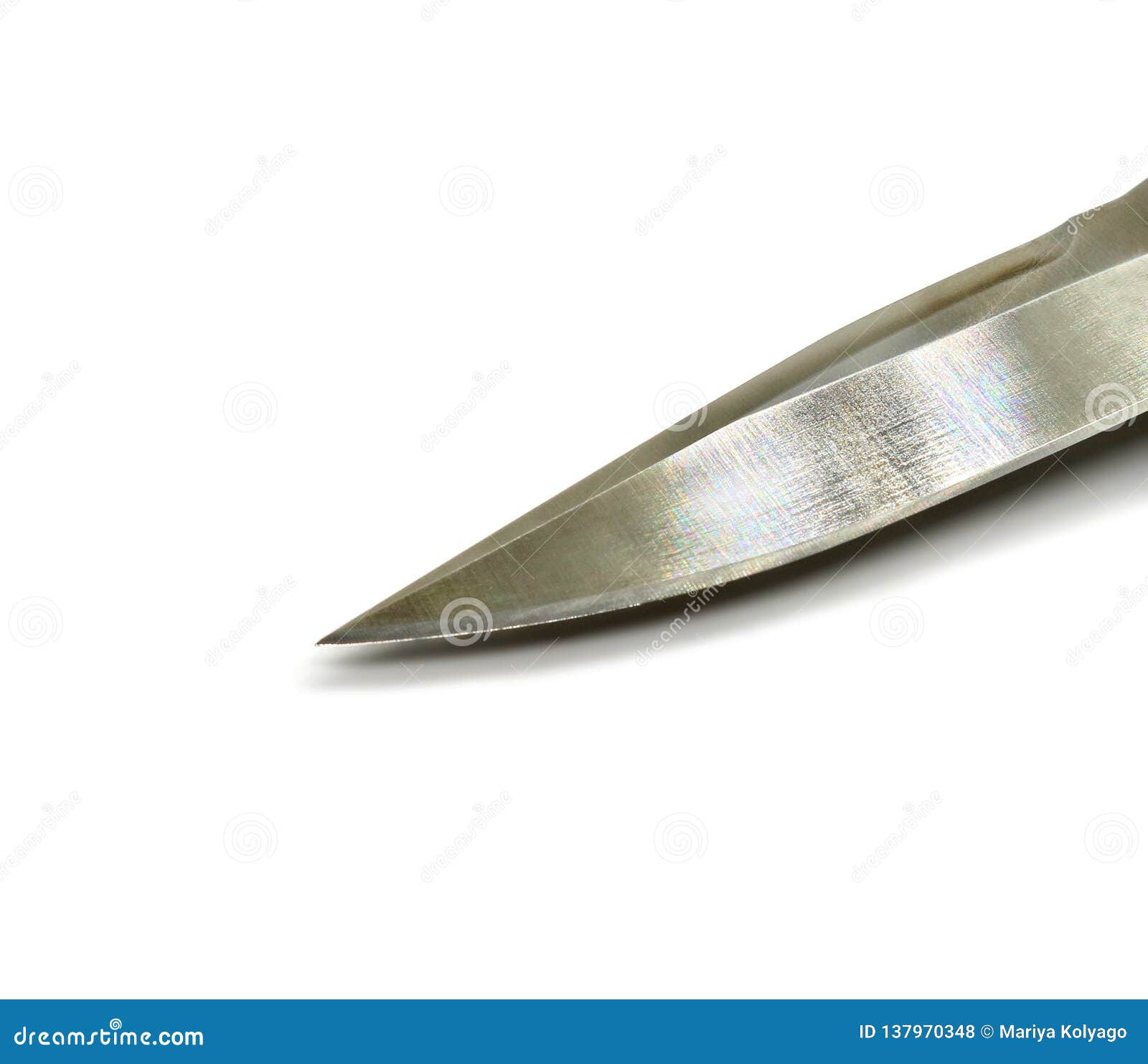 Blade Sharp Knife Silver Color with Texture Isolated on White ...