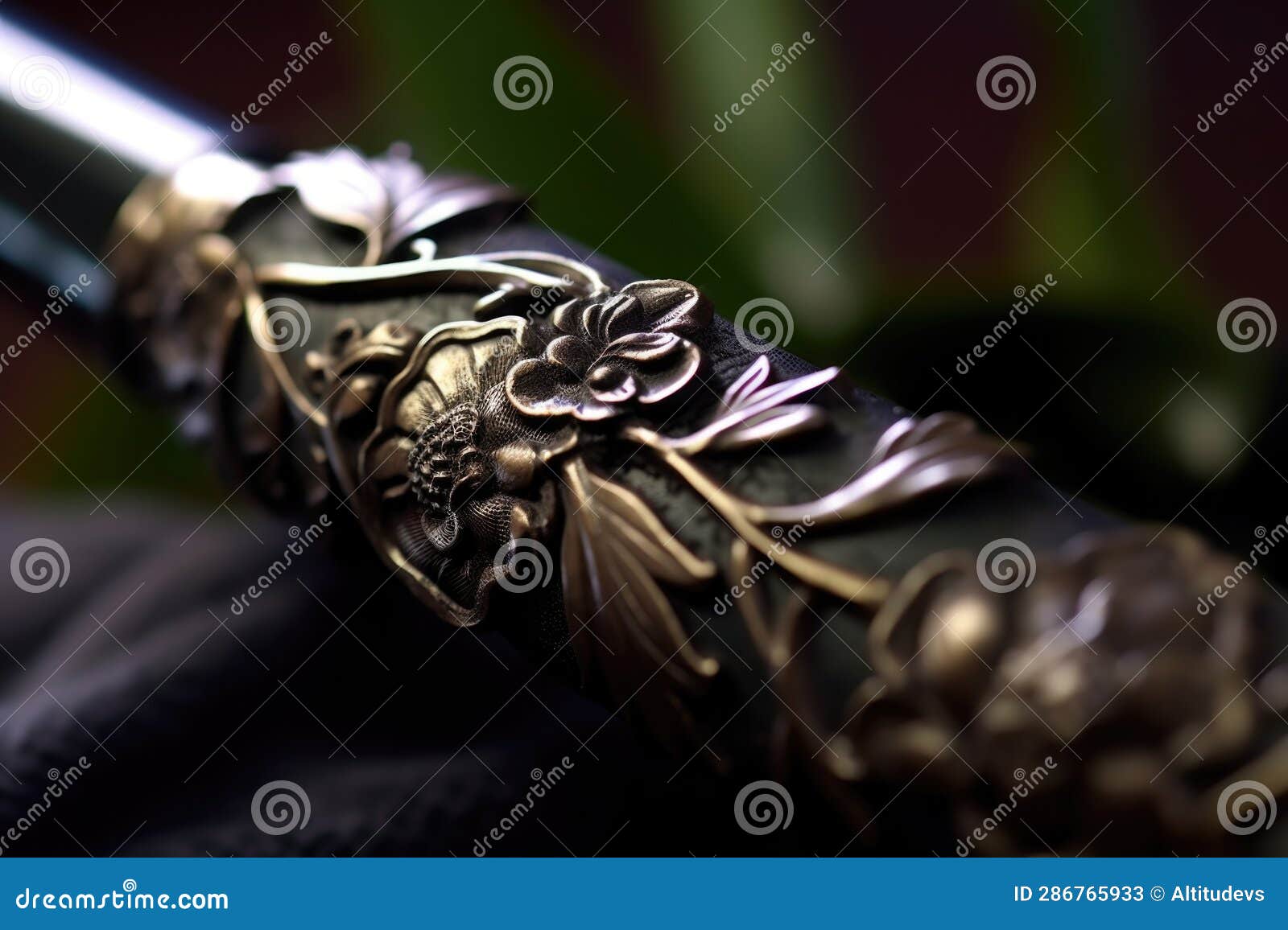 Blade Tip of a Samurai Sword with Selective Focus Stock Illustration ...