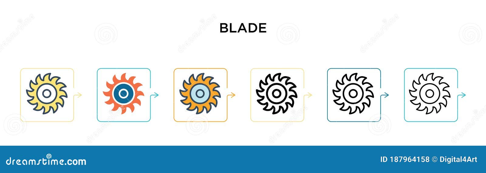 Blade Vector Icon in 6 Different Modern Styles. Black, Two Colored ...