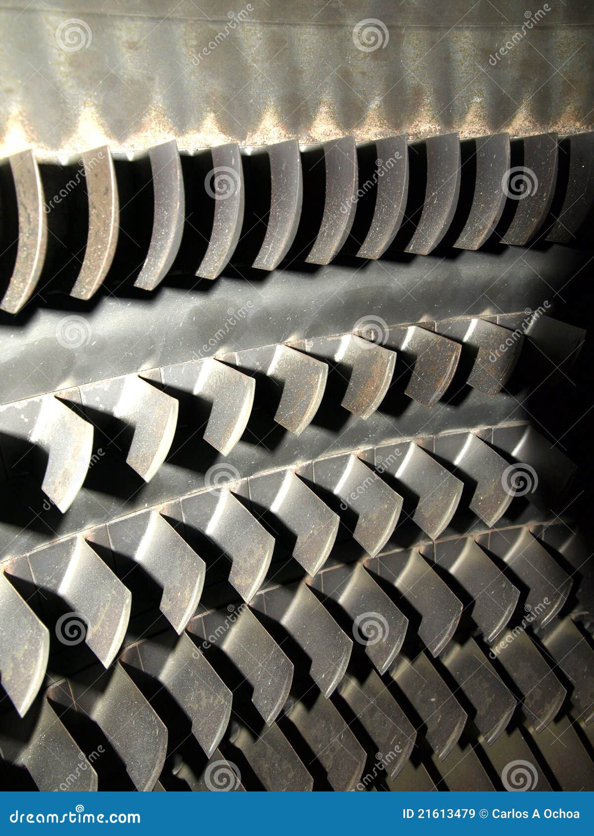Air Compressor Turbine Blades Of An Airplane Turbojet Jet Engine ...